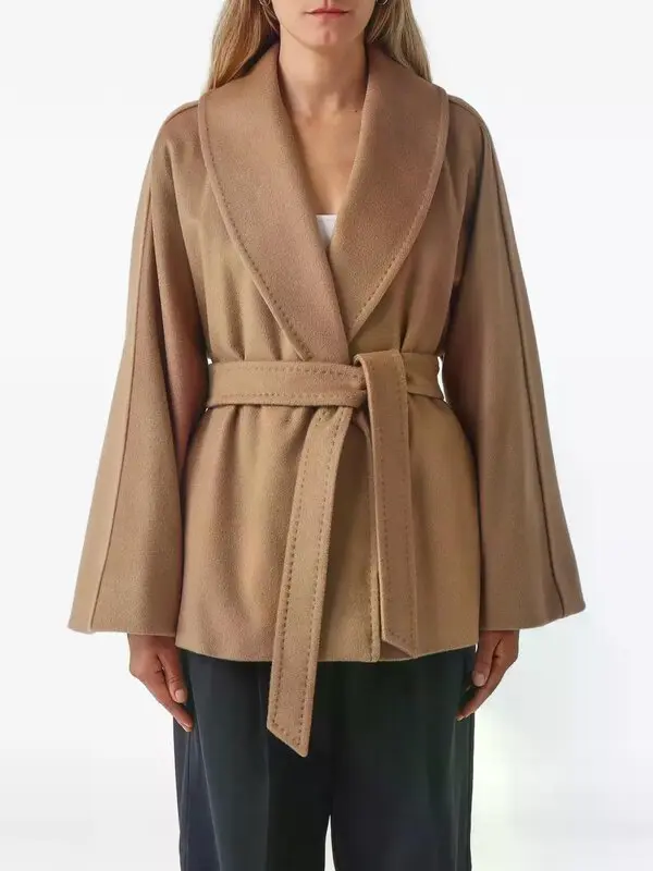 Max Mara Belted Shawl-collar Coat - Neutrals
