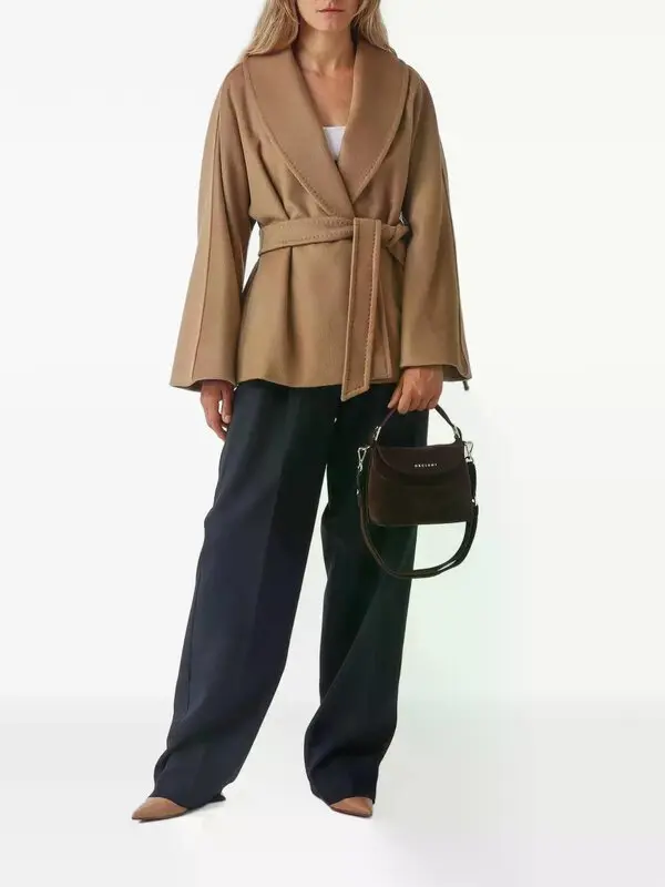 Max Mara Belted Shawl-collar Coat - Neutrals