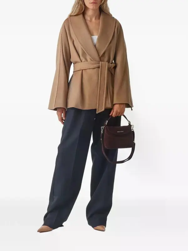 Max Mara Belted Shawl-collar Coat