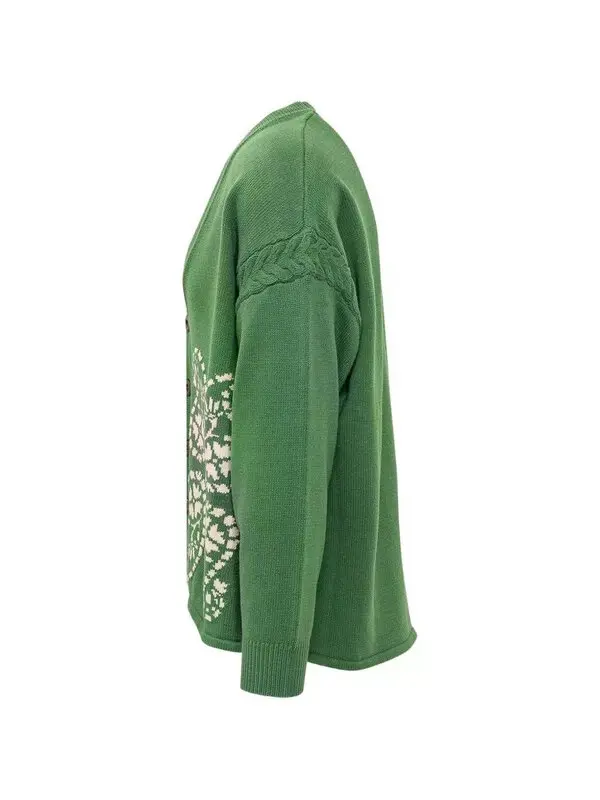 FOUND Paisley-knit V-neck Cardigan