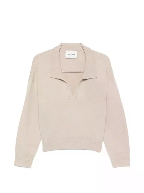 Soft Goat Relaxed-fit Polo Sweater - Neutrals