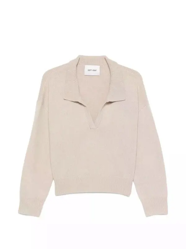 Soft Goat Relaxed-fit Polo Sweater - Neutrals