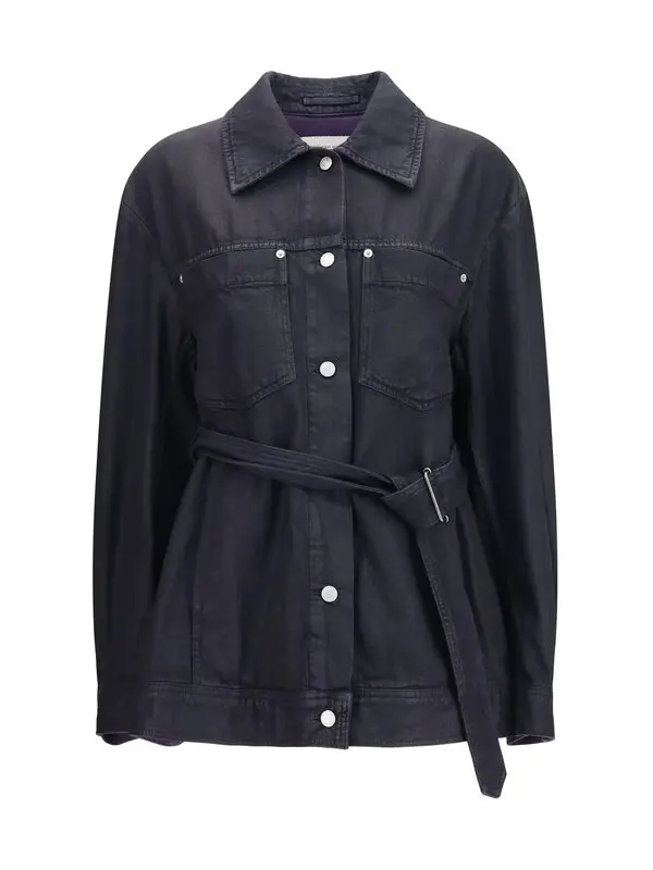 Dries Van Noten Cropped Cotton Jacket With Belt