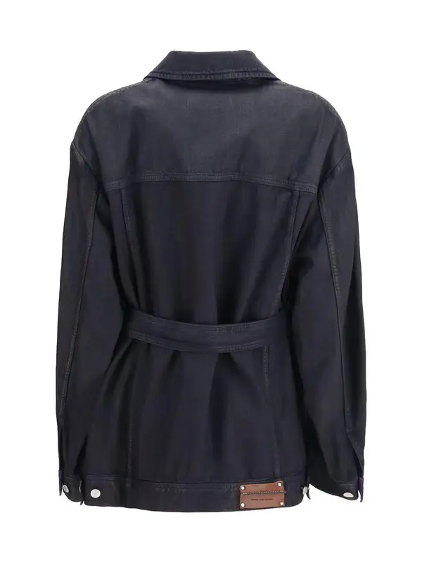 Dries Van Noten Cropped Cotton Jacket With Belt
