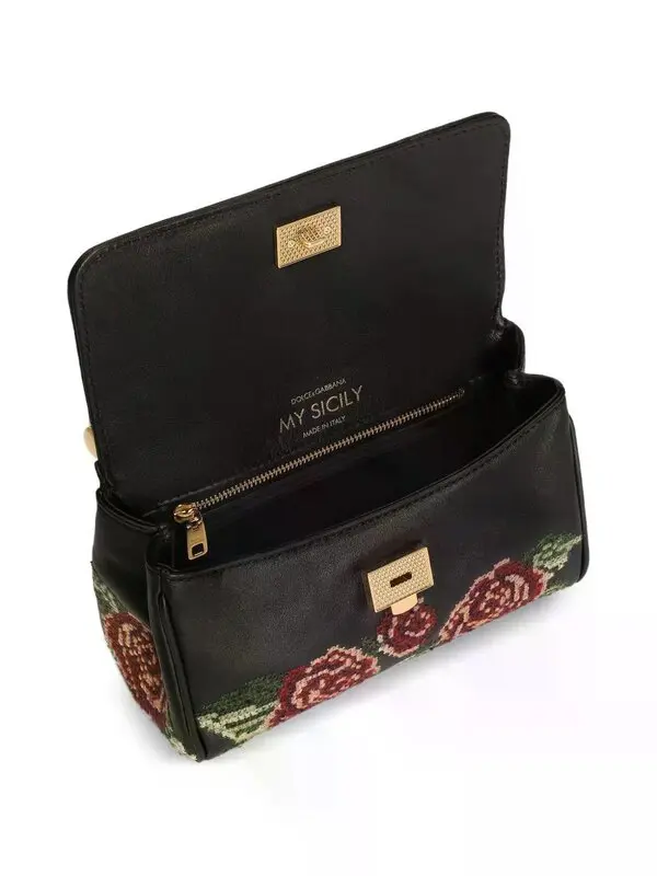 Dolce & Gabbana Mini My Sicily Floral-print Leather Handbag
