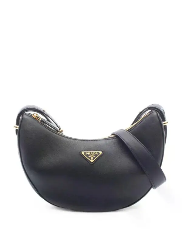 Prada Arqué Leather Shoulder Bag - Black