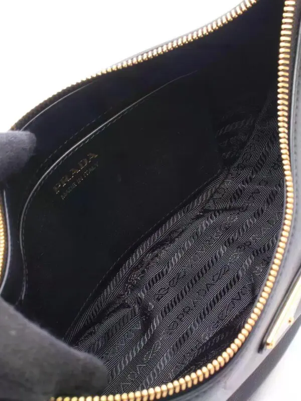 Prada Arqué Leather Shoulder Bag - Black