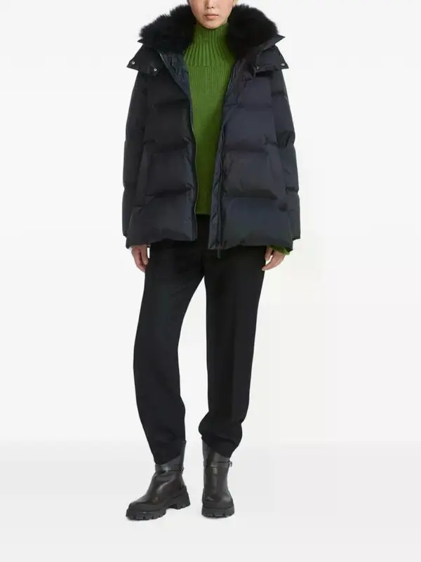 YVES SALOMON Fur-trim Hooded Down Jacket