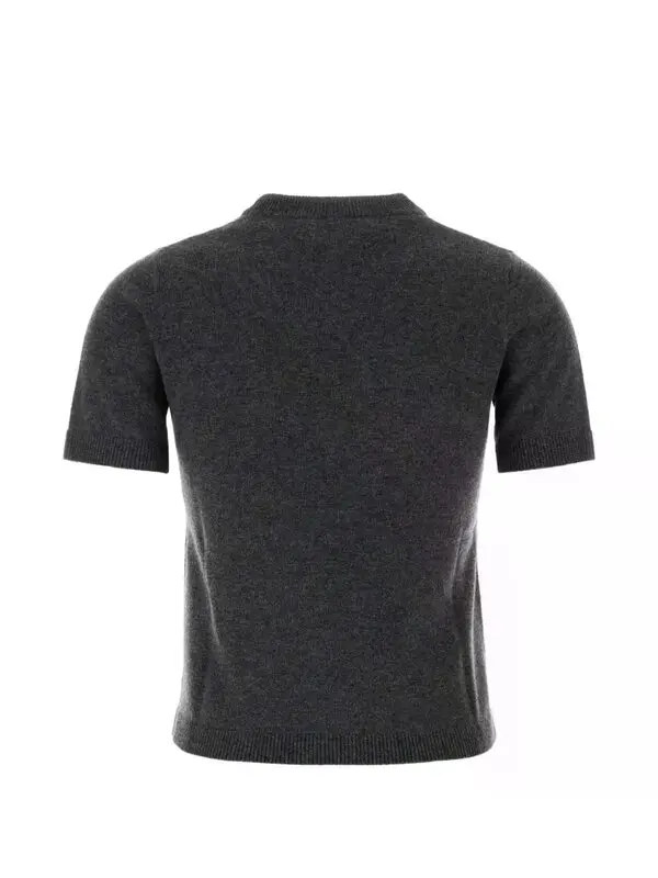 Max Mara Melange Effect Knitted Short Sleeve Sweater