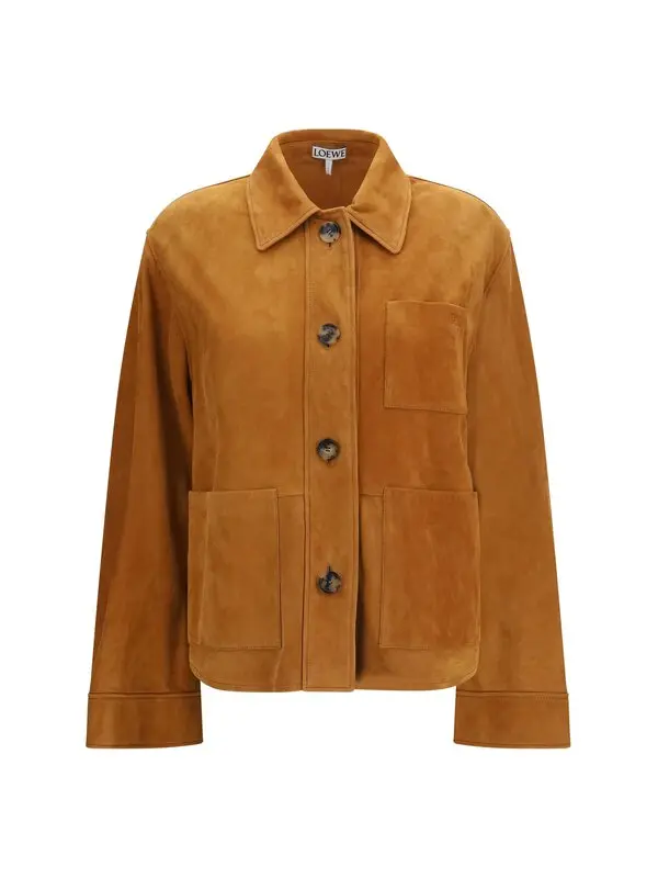 Loewe Suede Goat Leather Workwear Jacket - Brown