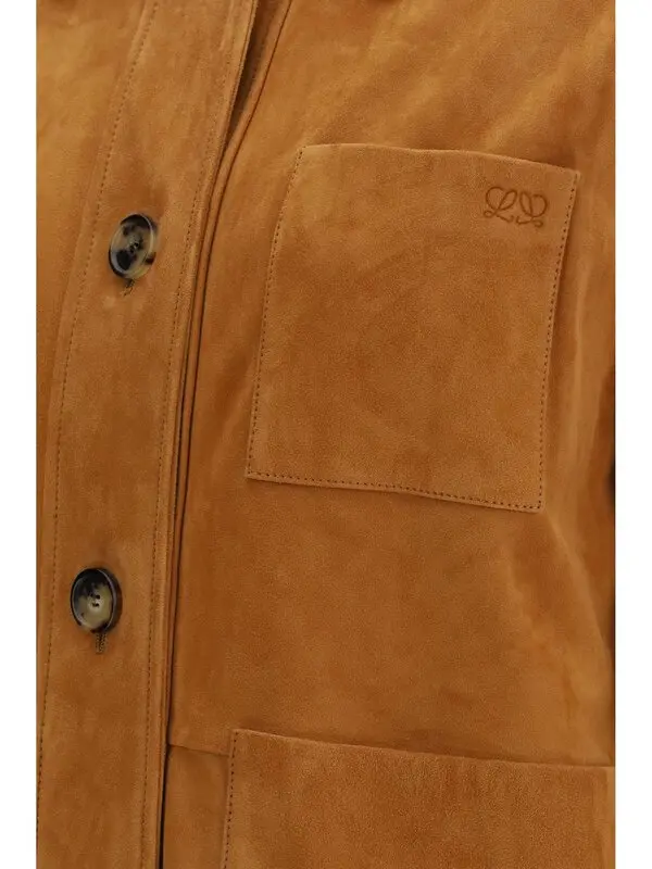 Loewe Suede Goat Leather Workwear Jacket - Brown