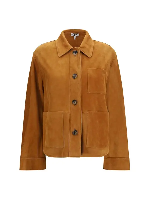 Loewe Suede Goat Leather Workwear Jacket - Brown