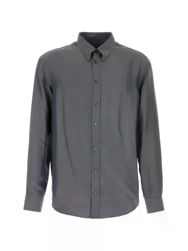 Giorgio Armani Button-down Long-sleeve Shirt - Grey