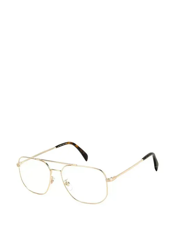 DB EYEWEAR BY DAVID BECKHAM Tone Square Frame Glasses - Gold