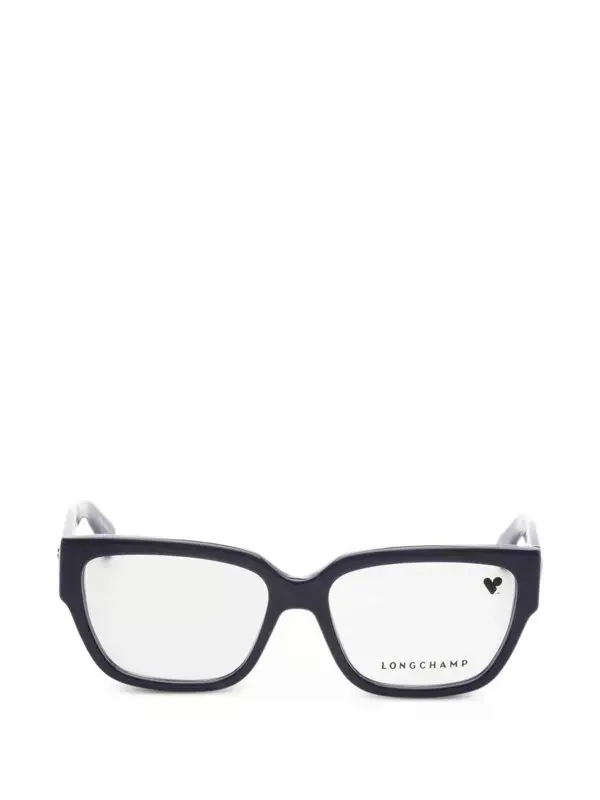 Longchamp Logo Plaque Square Frame Eyeglasses - Blue