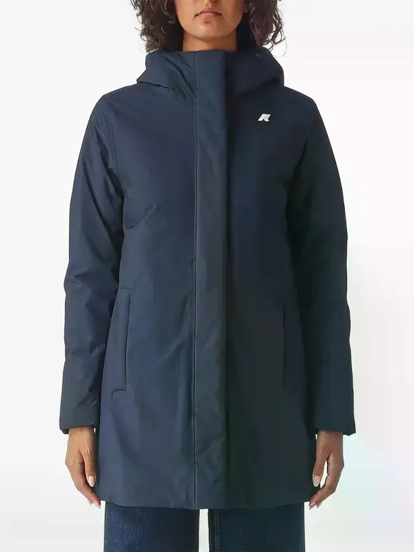 K-WAY Hooded Logo Print Coat