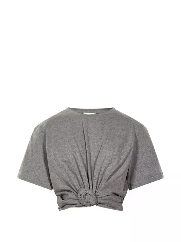 Magda Butrym Knot-detail Cropped T-shirt - Grey