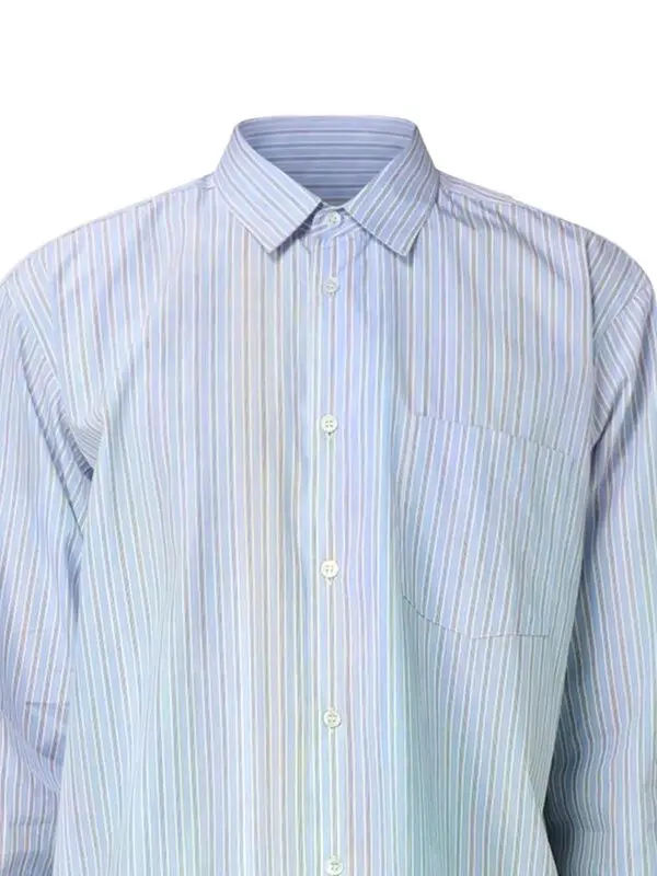 Comme Des Garçons Vertical-stripe Cotton Shirt - Blue
