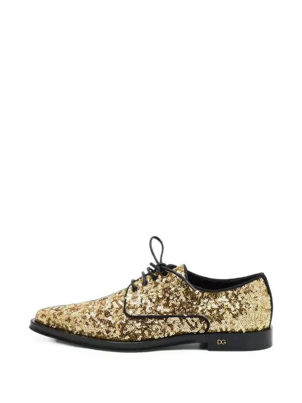Dolce & Gabbana Sequin Pointed-toe Derby Shoes