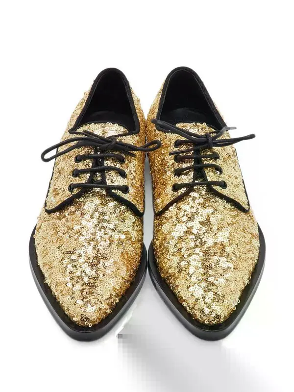 Dolce & Gabbana Sequin Pointed-toe Derby Shoes