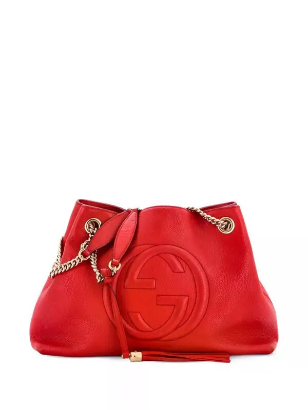 Gucci Soho Chain Strap Leather Shoulder Bag - Red