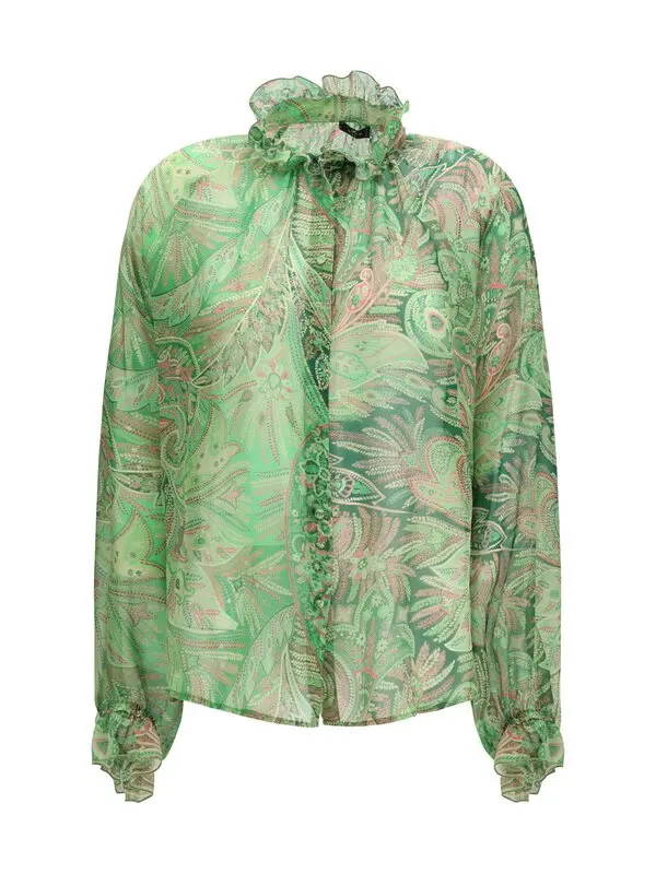 Etro Paisley Ruffled Shirt