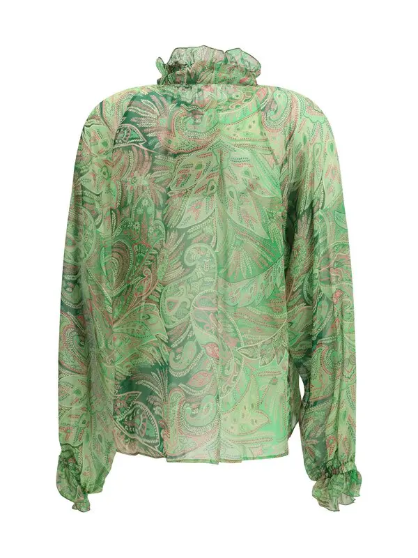 Etro Paisley Ruffled Shirt