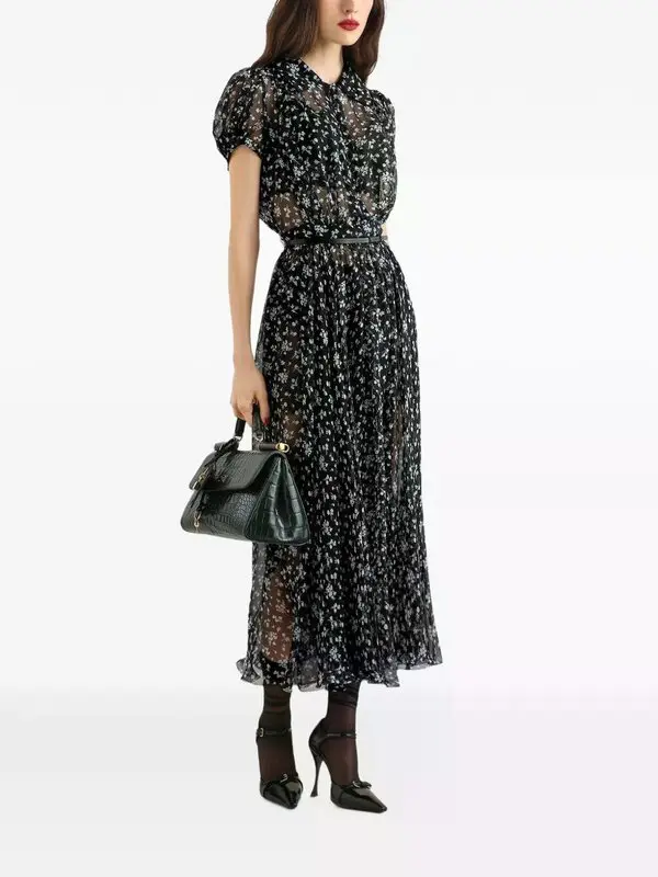 Dolce & Gabbana Floral-print Chiffon Dress - Black