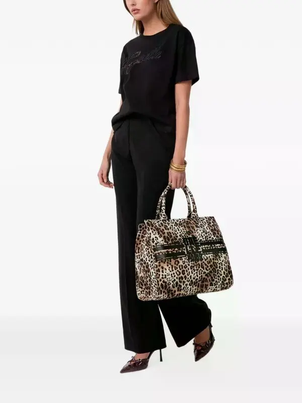 GAELLE PARIS Lace-logo T-shirt