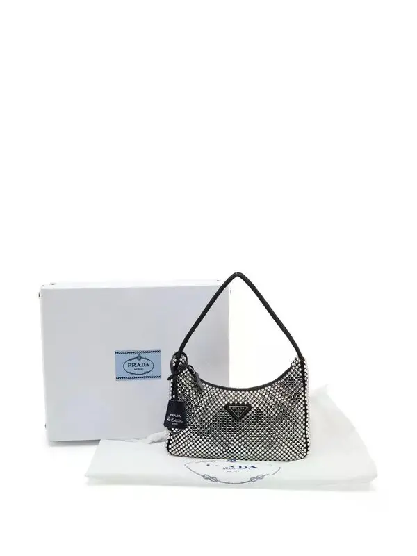 Prada Mini 2000 Re-edition Crystal-embellished Tote Bag
