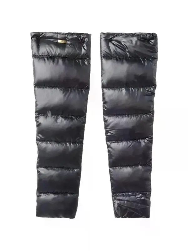 Herno Quilted Ribbed-knit Arm Warmers With Gold-tone Hardware