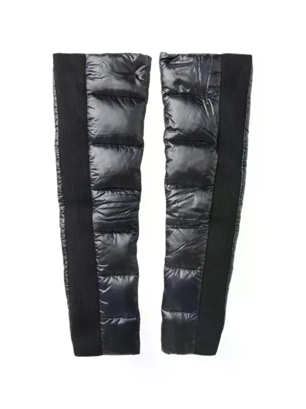 Herno Quilted Ribbed-knit Arm Warmers With Gold-tone Hardware