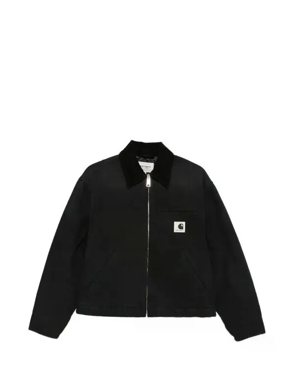 Carhartt Work In Progress Canvas Jacket With Corduroy Collar - Black