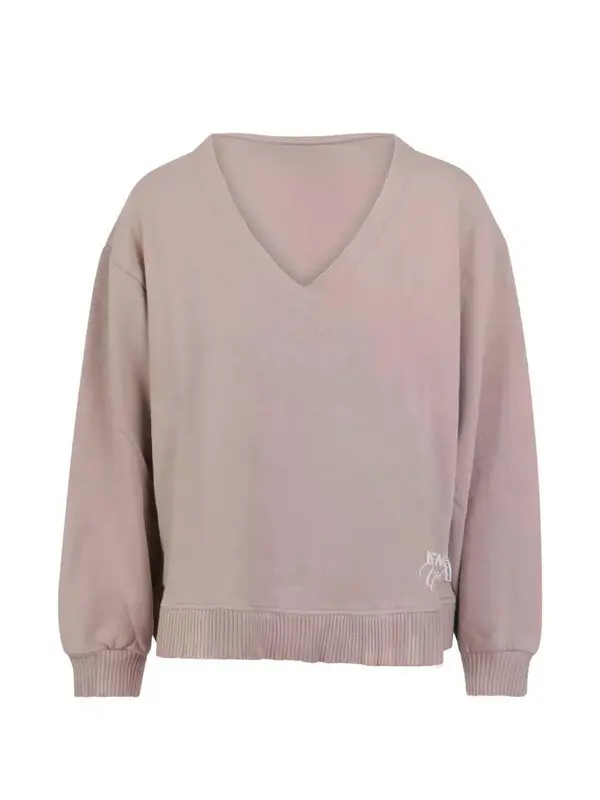 NOUMENO CONCEPT V-neck Ribbed-trim Sweatshirt