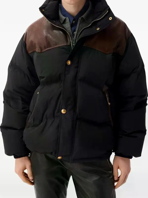 Versace Leather-trim Padded Jacket