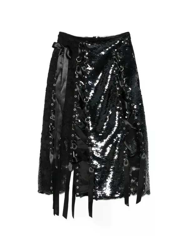 Simone Rocha Sequin-embellished Lace Midi Skirt