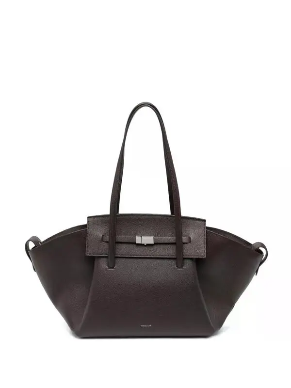 DEMELLIER Brooklyn Grained Leather Tote Bag - Brown