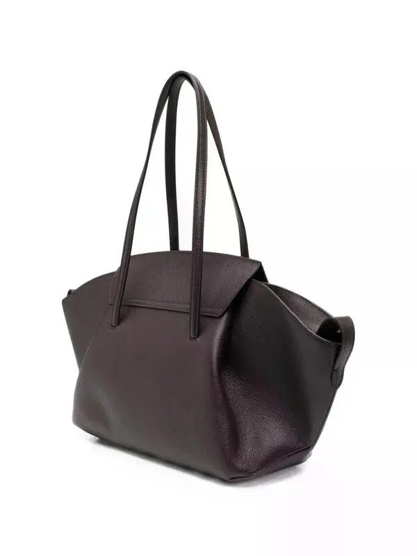 DEMELLIER Brooklyn Grained Leather Tote Bag - Brown