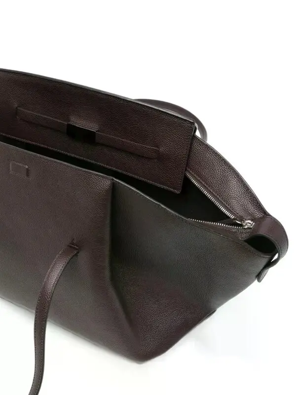 DEMELLIER Brooklyn Grained Leather Tote Bag - Brown