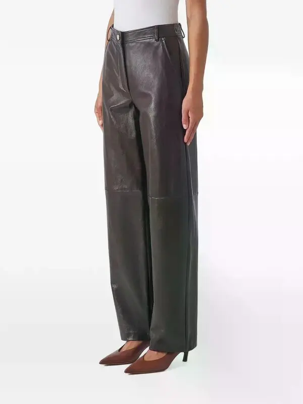 Max Mara Leather Wide-leg Trousers