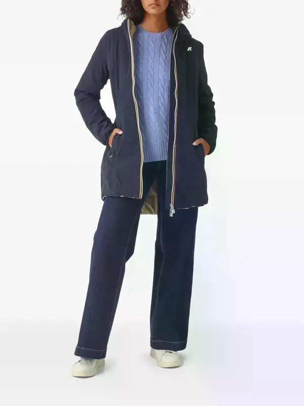 K-WAY Denise St Warm Double Hooded Logo-print Jacket
