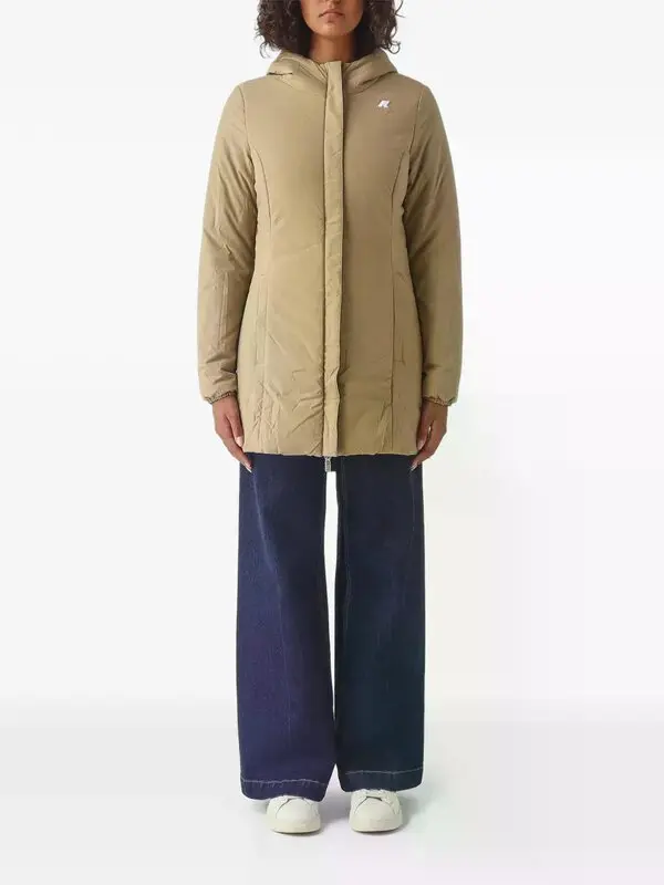 K-WAY Denise St Warm Double Hooded Logo-print Jacket
