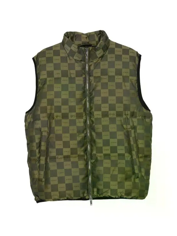 Iceberg Check-print Quilted Gilet