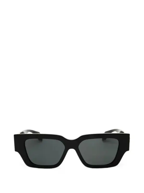 Versace Medusa-motif Rectangular-frame Sunglasses - Black