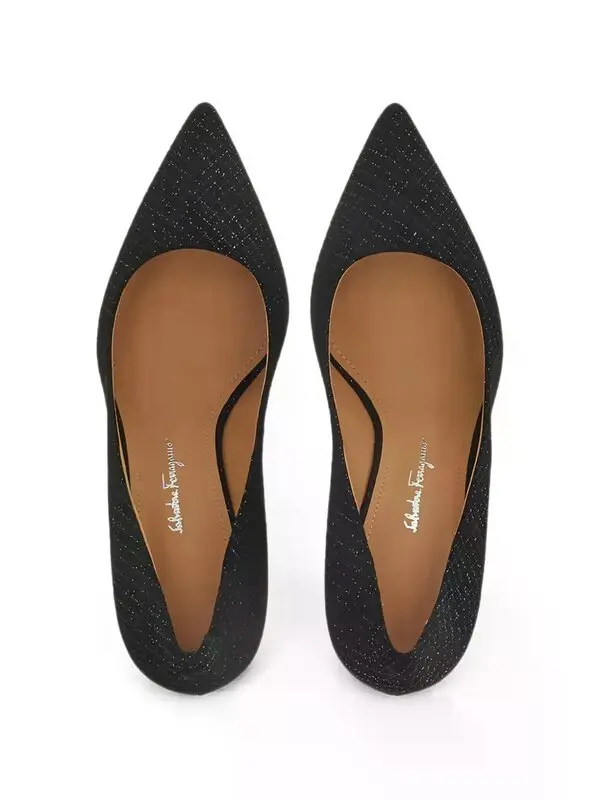 FERRAGAMO Glitter Effect Pointed Toe Pumps