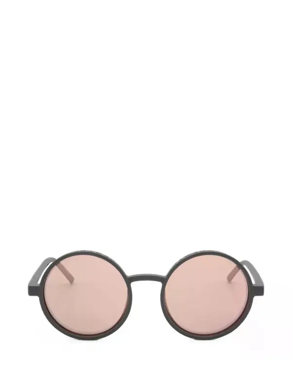 Dkny Logo-engraved Round-frame Sunglasses - Grey