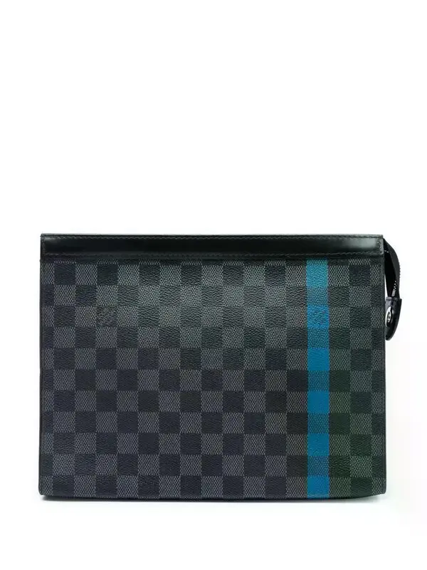 LOUIS VUITTON Damier Graphite Stripe Pochette Voyage Mm Clutch Bag