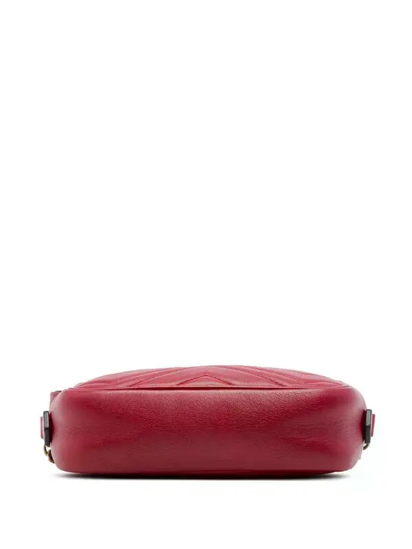 Gucci Mini Gg Marmont Matelassé Leather Crossbody Bag - Red