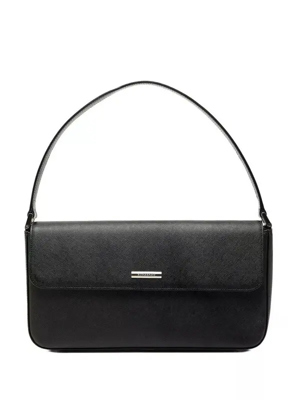 Burberry 2000-2017 Leather Flap Shoulder Bag - Black
