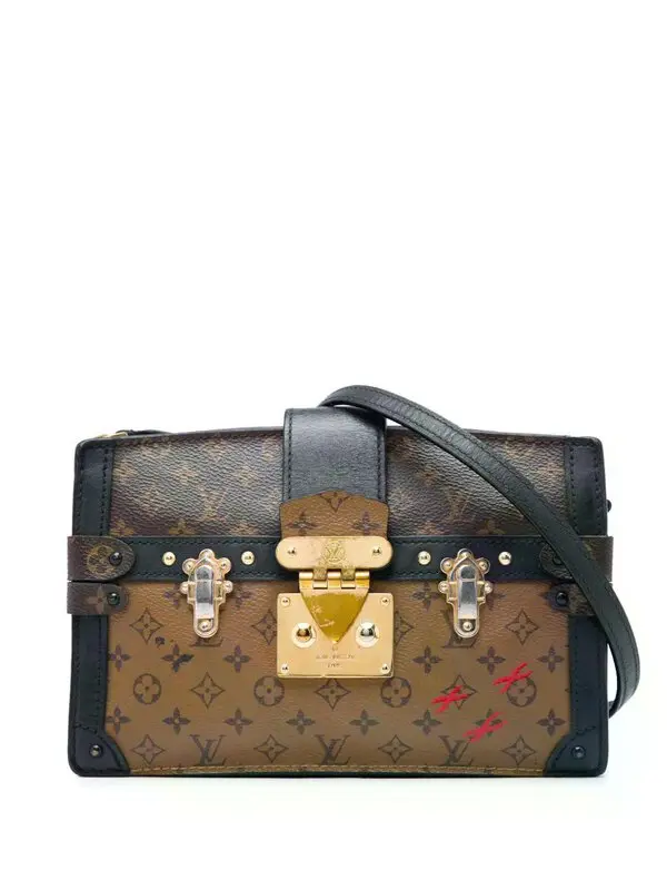 LOUIS VUITTON 2018 Monogram Reverse Trunk Clutch Crossbody Bag - Brown
